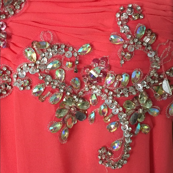 Aria Bridal | Dresses | Custom Coral One Shoulder Prom Dress | Poshmark